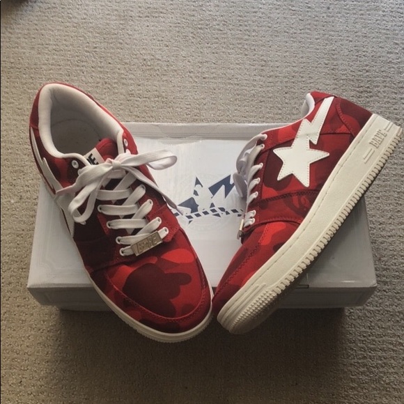 Bape | Shoes | Bapesta Red Camo | Poshmark